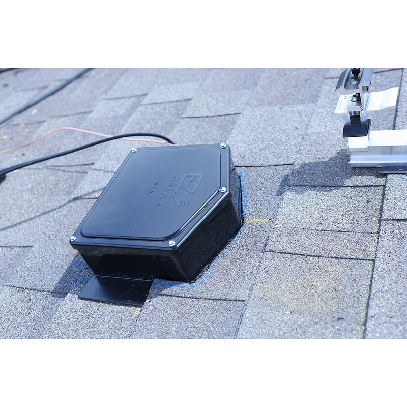 EZ Solar Junction Box - Asphalt Shingle - Pioneer Solar & Renewables